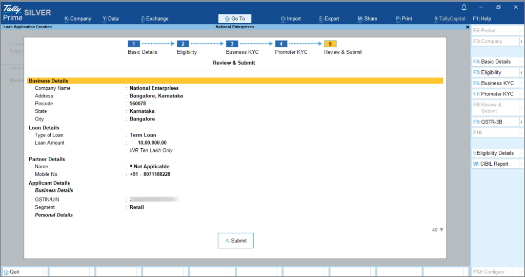 How to Apply for a Business Loan in TallyCapital Plug-In | TallyHelp
