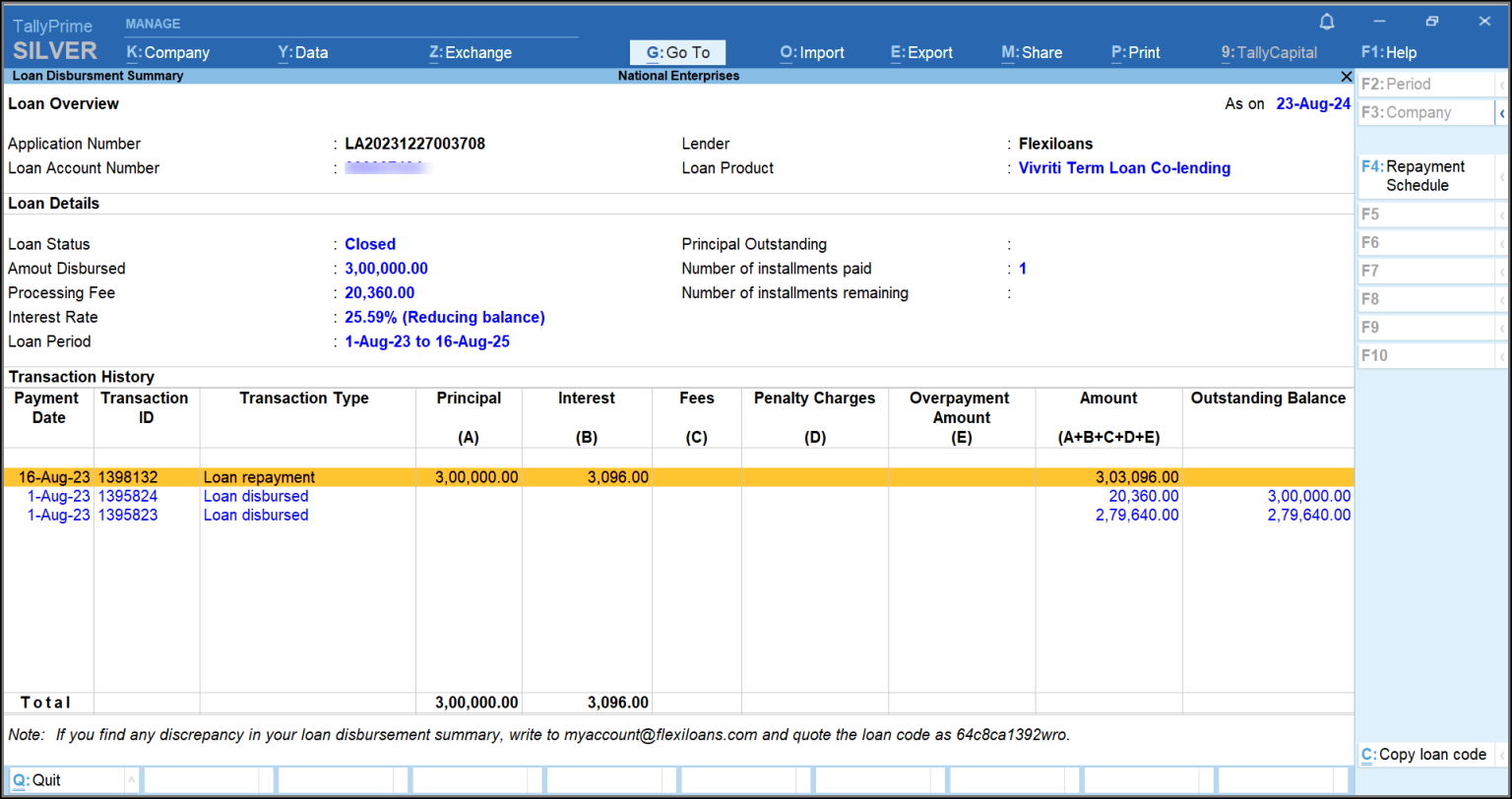How to Apply for a Business Loan in TallyCapital Plug-In | TallyHelp