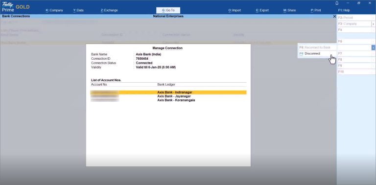 How to Connect and Disconnect Bank Accounts from TallyPrime | TallyHelp