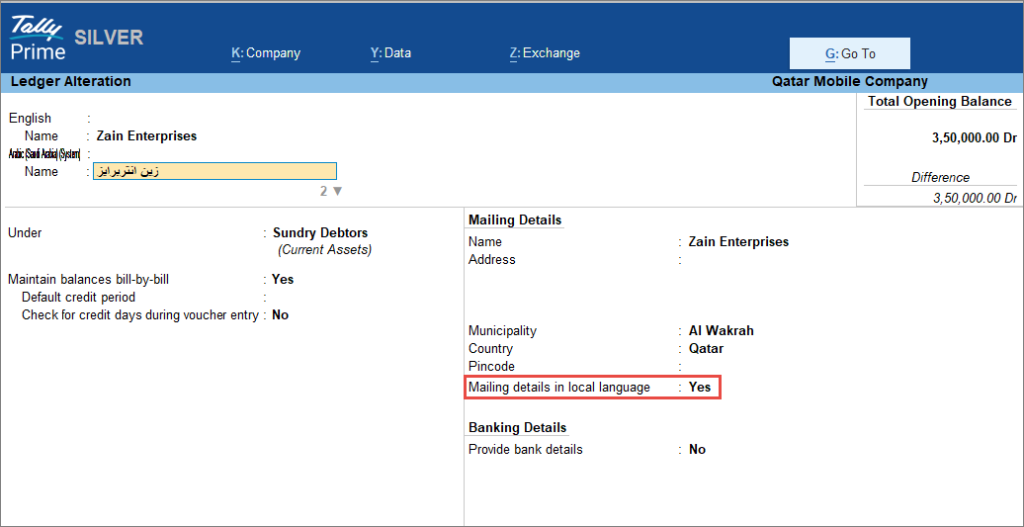 Bilingual Invoice Printing in TallyPrime | TallyHelp