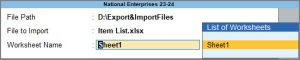 Elements of Importing Excel Data | TallyHelp