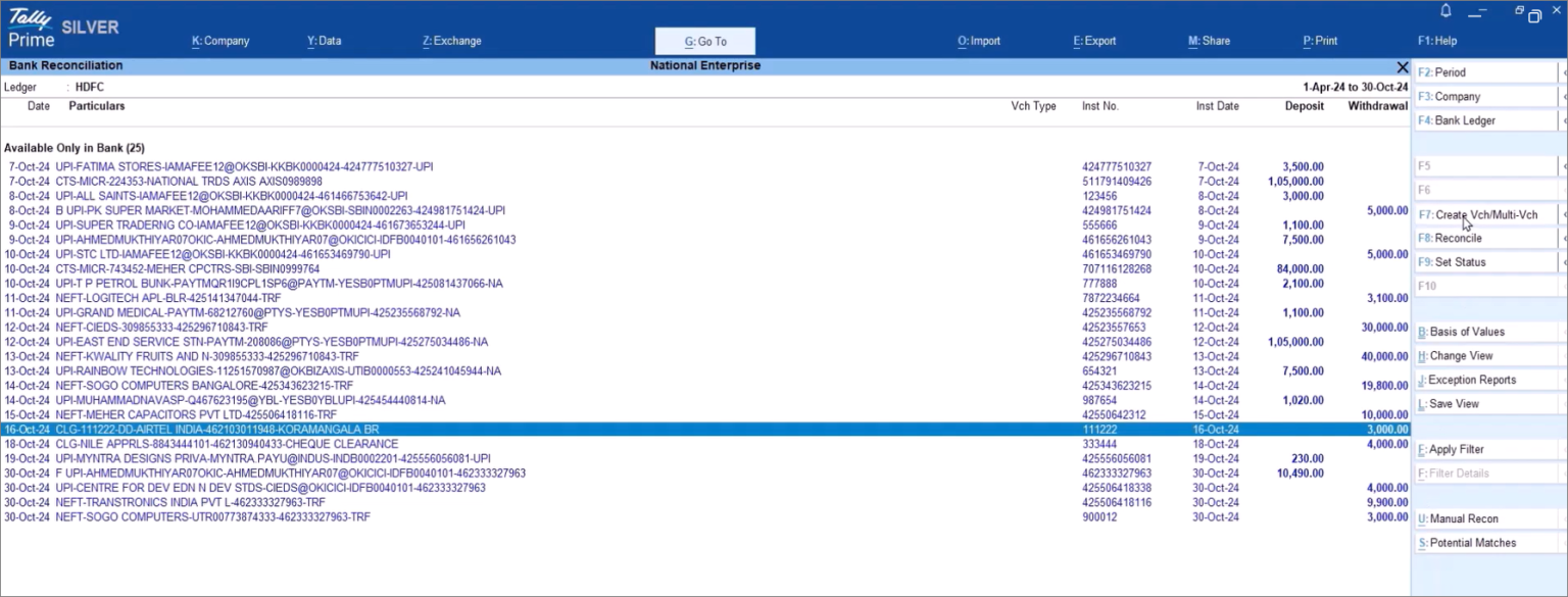 How to Auto-create Vouchers Using Bank Statements in TallyPrime | TallyHelp