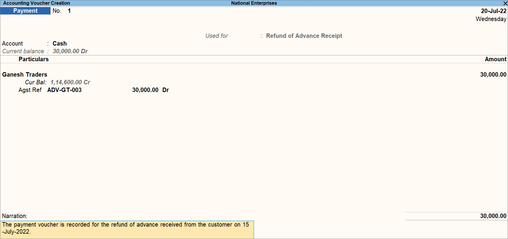 How to Reverse Advances Received in TallyPrime | TallyHelp